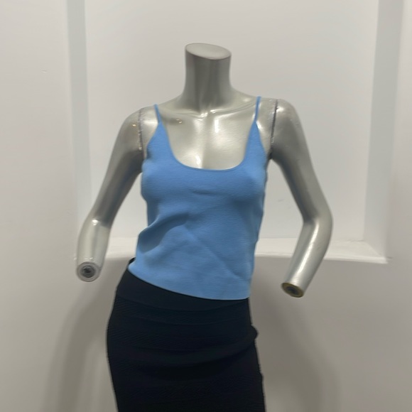 A.L.C. | Tops | Alc Ava Blue Crop Knit Tank Top | Poshmark